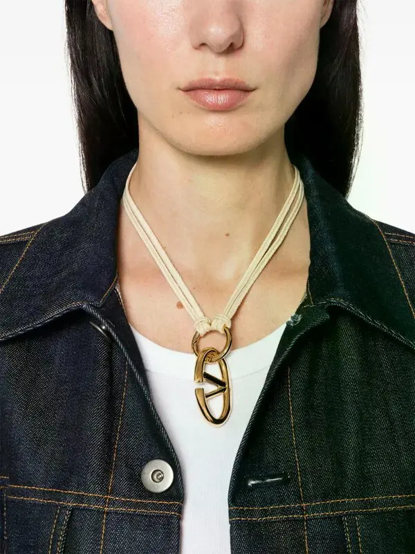 Valentino Garavani Vlogo Rope Necklace - Neutrals