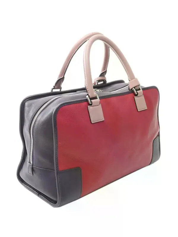 Loewe Tricolour Leather Amazona 36 Handbag - Red