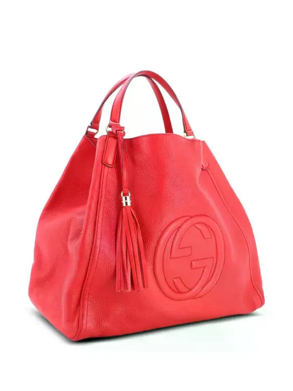 Gucci Soho Leather Large Shoulder Bag - Red