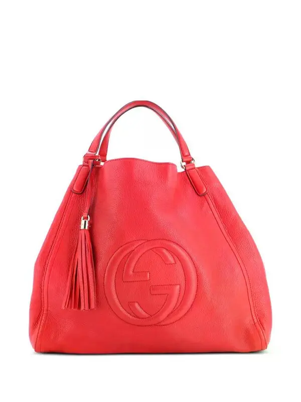 Gucci Soho Leather Large Shoulder Bag - Red