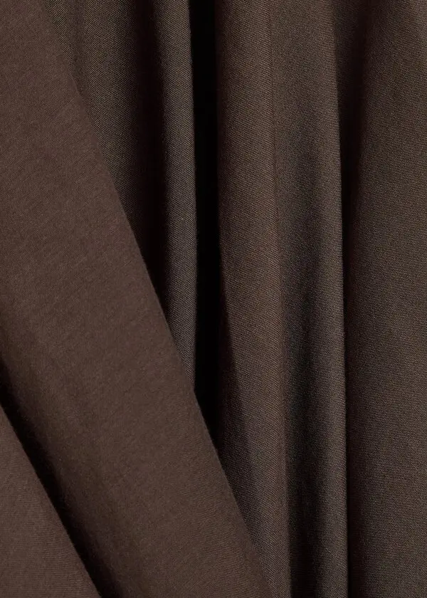 TOTEME Cocoon Cotton-blend Midi Skirt - Brown