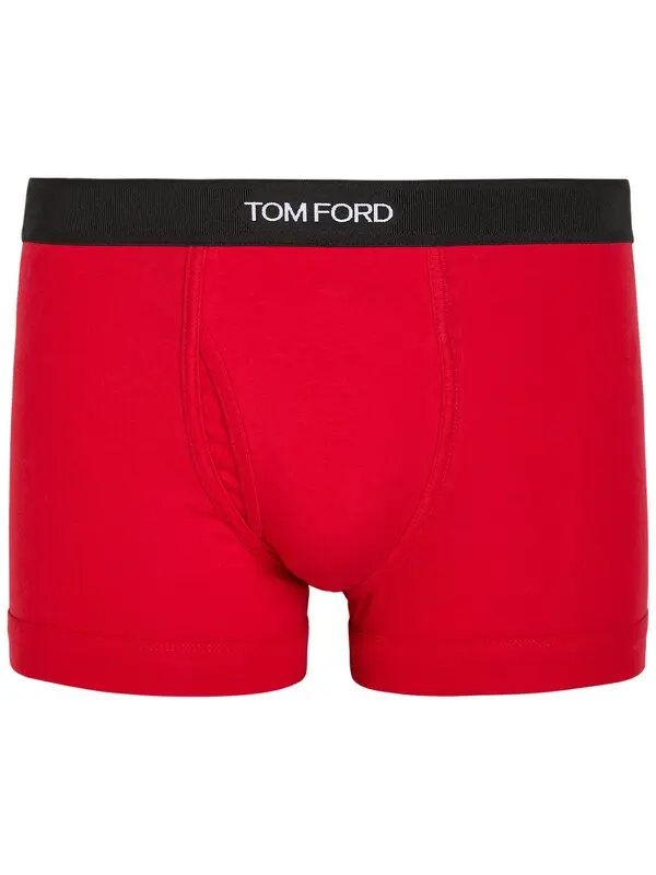 TOM FORD Logo Stretch-cotton Boxer Briefs - Red
