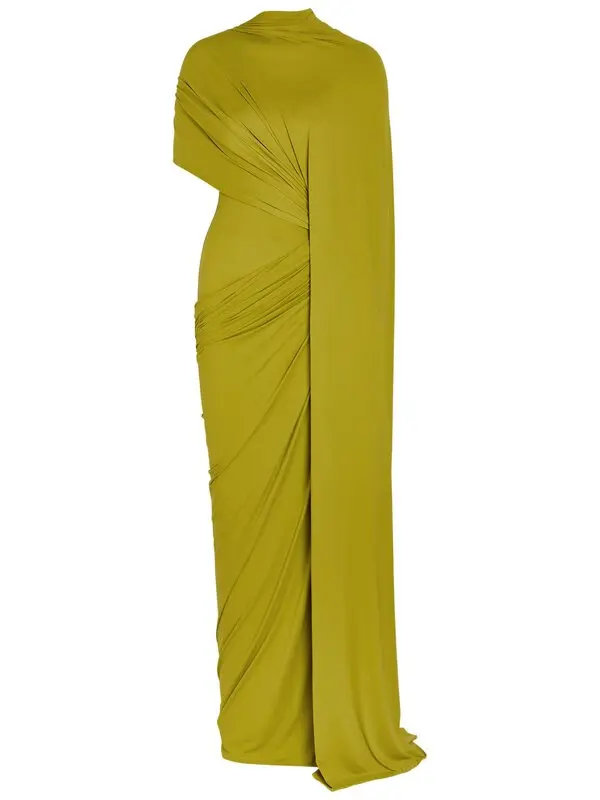 DEME Daphne Draped Stretch-jersey Gown - Olive