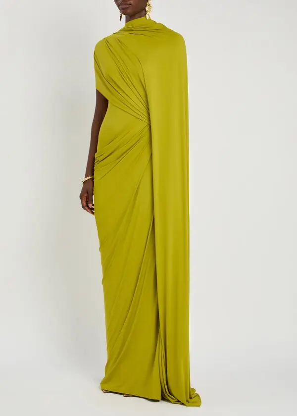 DEME Daphne Draped Stretch-jersey Gown