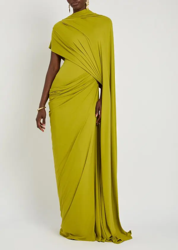 DEME Daphne Draped Stretch-jersey Gown