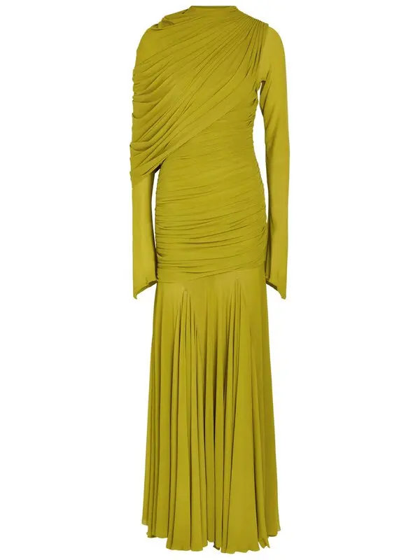 DEME The Oakland Draped Stretch-tulle Gown