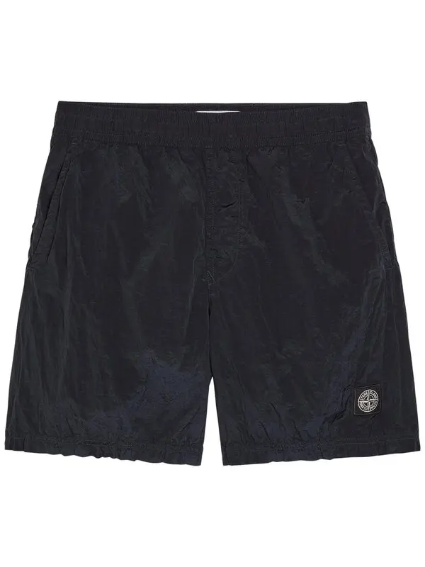 Stone Island Appliquéd Nylon Shorts - Navy