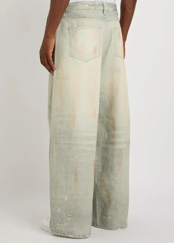 WON HUNDRED Lyon Wide-leg Painted-effect Denim Jeans