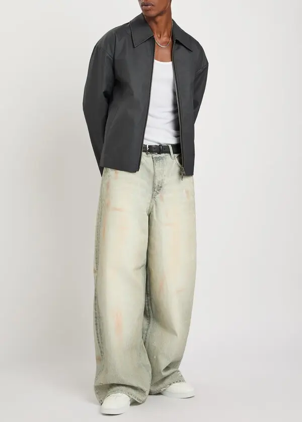 WON HUNDRED Lyon Wide-leg Painted-effect Denim Jeans