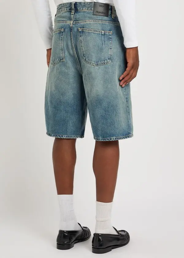 WON HUNDRED Kayce Distressed Denim Shorts - Mid Blu