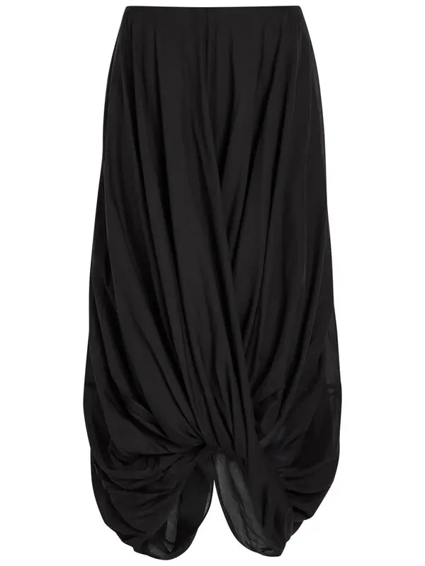 TOTEME Draped Midi Skirt - Black