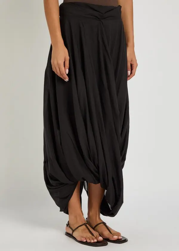 TOTEME Draped Midi Skirt - Black