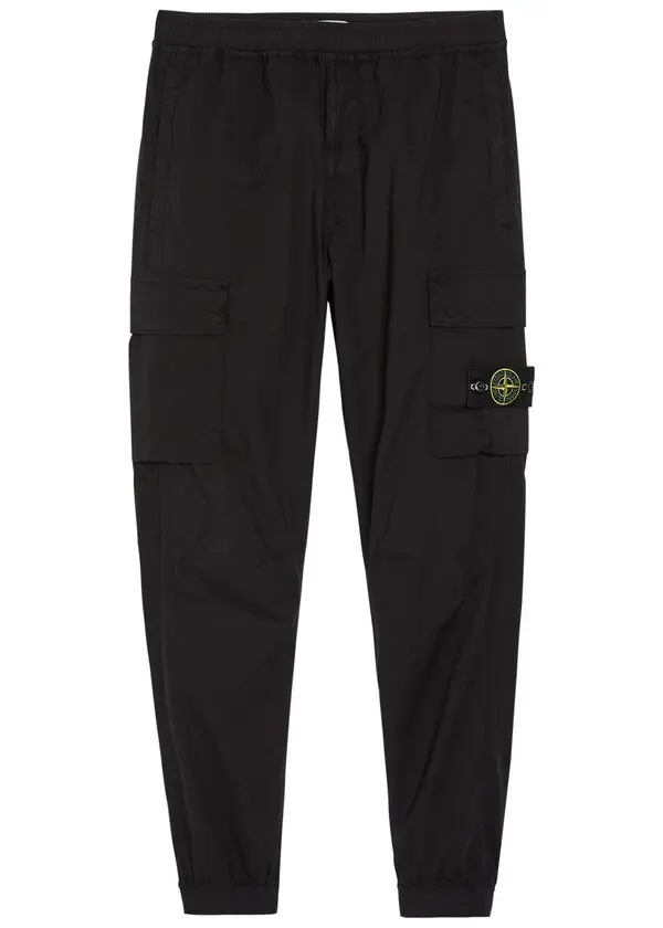 Stone Island Logo Stretch-cotton Cargo Trousers