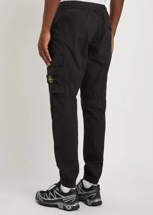 Stone Island Logo Stretch-cotton Cargo Trousers