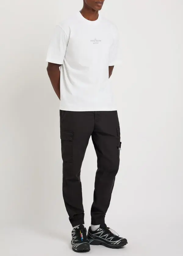 Stone Island Logo Stretch-cotton Cargo Trousers