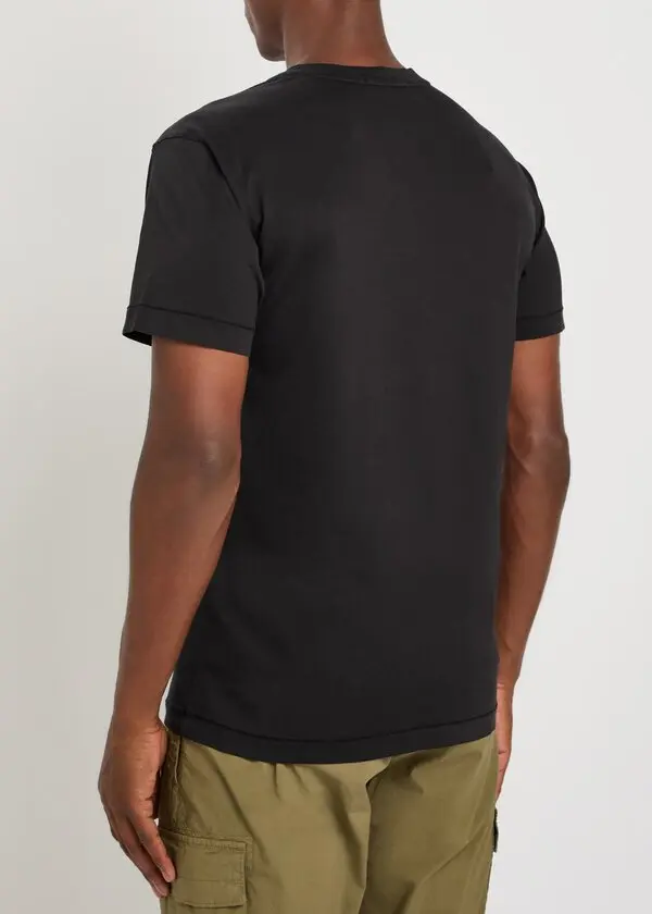 Stone Island Compass Logo Cotton T-shirt - Black