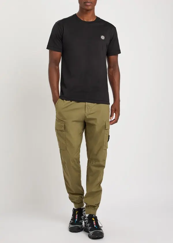 Stone Island Compass Logo Cotton T-shirt - Black