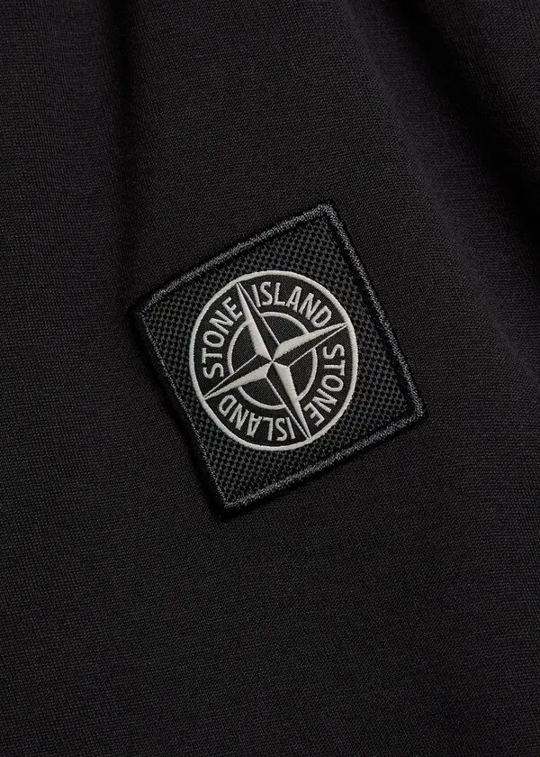 Stone Island Compass Logo Cotton T-shirt - Black
