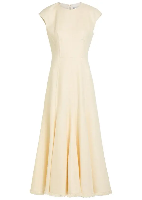 Gabriela Hearst Crowther Silk And Wool-blend Midi Dress - Ivory