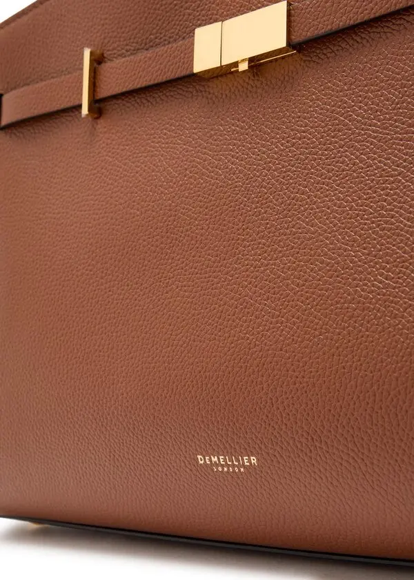 DEMELLIER The Hudson Midi Grained Leather Top Handle Bag - Tan