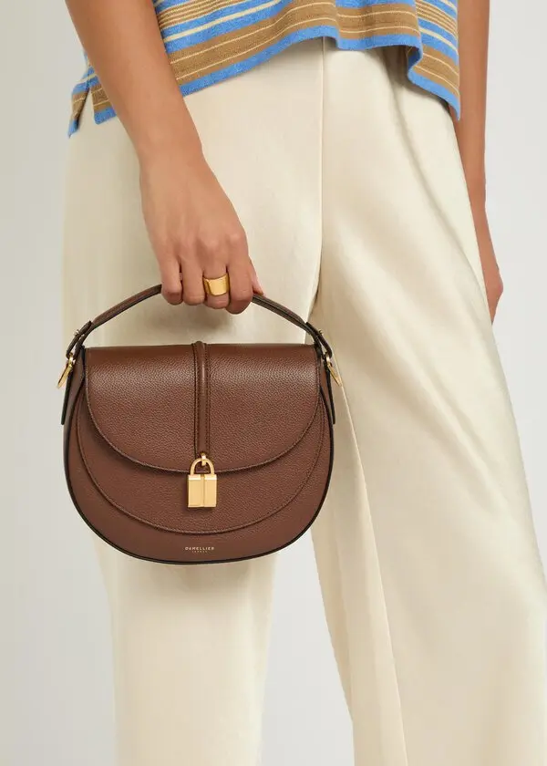 DEMELLIER Siena Grained Leather Saddle Bag - Tan