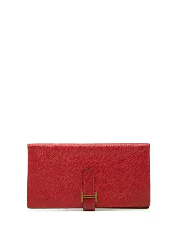 Hermès 2012 Epsom Bearn Wallet Long Wallets - Red