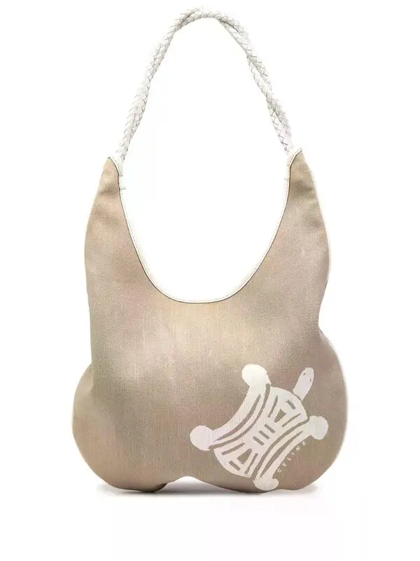 Celine Canvas Turtle Hobo Bag