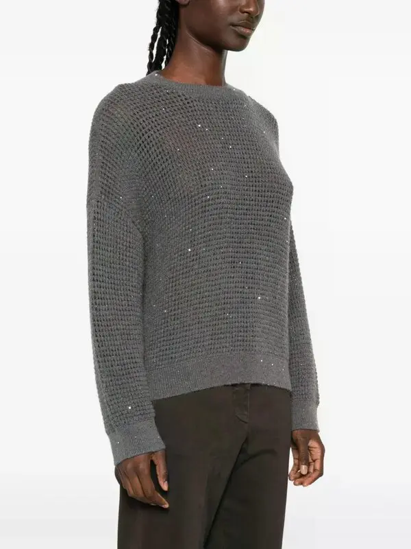 Peserico Open-knit Sweater With Sequin Embellishments