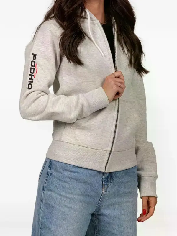 PODHIO Logo Print Zip-up Hoodie