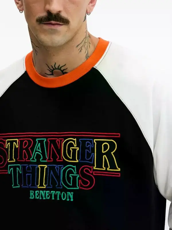 BENETTON Stranger Things Embroidered Raglan Sleeve Sweatshirt