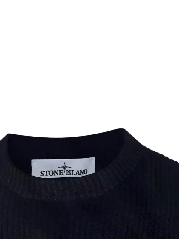 Stone Island Ribbed Knit Logo Patch Sweater