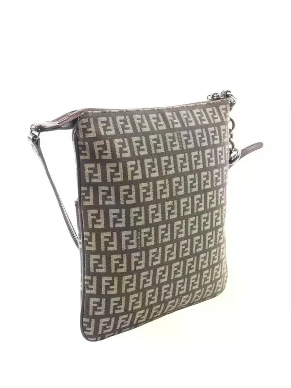 Fendi Zucchino Canvas Crossbody Bag - Brown