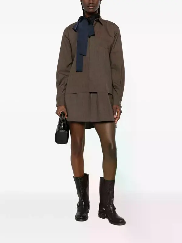 Sacai Long-sleeve Layered Shirt Dress