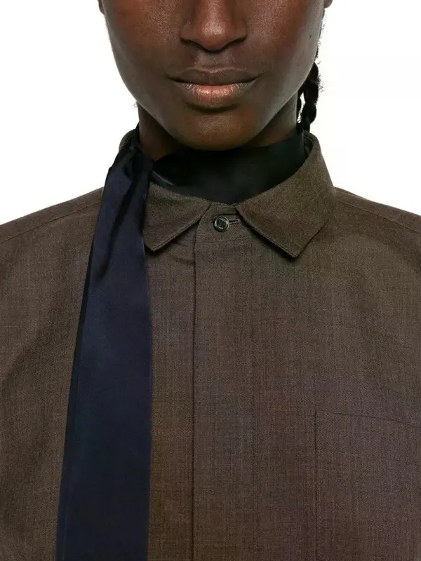Sacai Long-sleeve Layered Shirt Dress