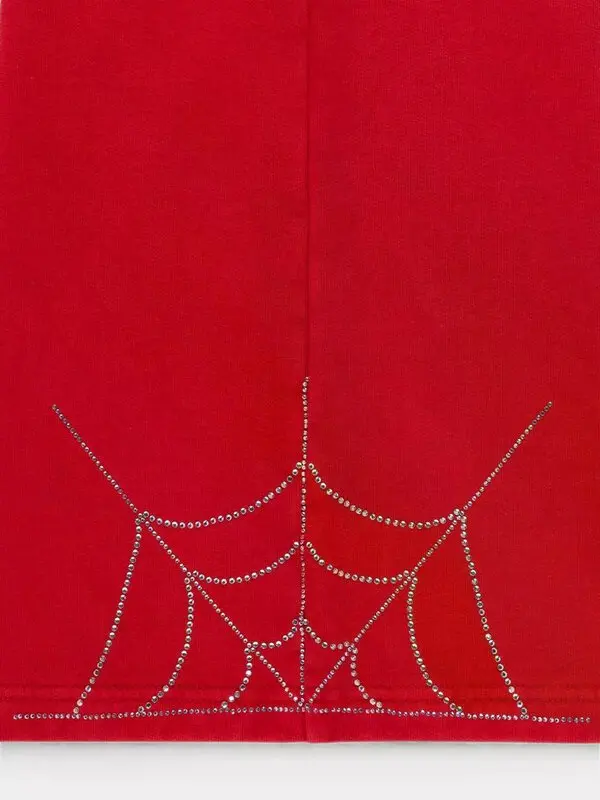 SP5DER Rhinestone-embellished Spider-web Track Pants
