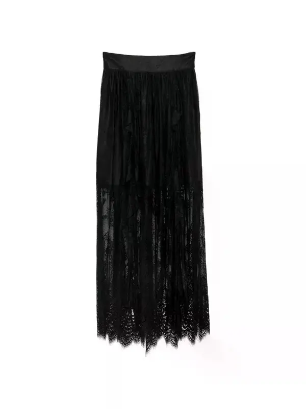 MARC ELLIS Lace Ruffled Skirt - Black