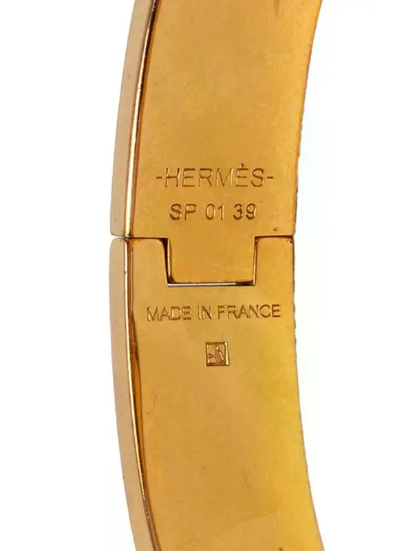 Hermès Enamel And -plated Metal Clic H Bracelet Pm - Gold