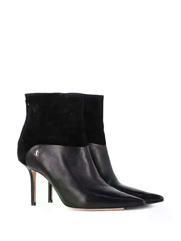 JIMMY CHOO Beyla Suede-trimmed Ankle Boots