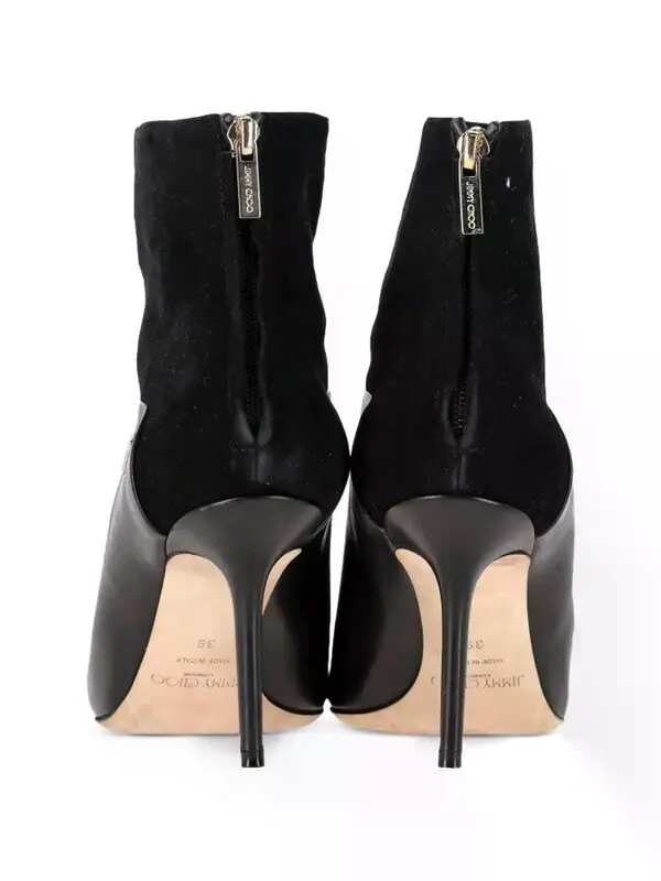 JIMMY CHOO Beyla Suede-trimmed Ankle Boots