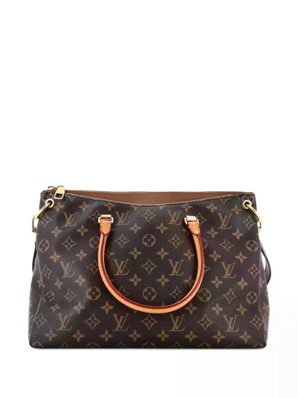 LOUIS VUITTON Pallas Tote Monogram Canvas Leather Shoulder Bag - Brown