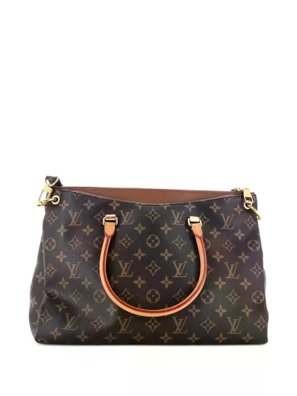 LOUIS VUITTON Pallas Tote Monogram Canvas Leather Shoulder Bag - Brown