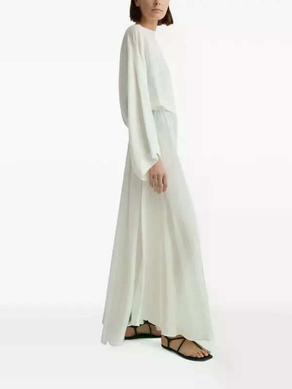 Bondi Born Cremona Cropped Sheer Blouse - White