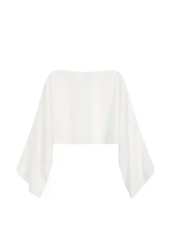 Bondi Born Cremona Cropped Sheer Blouse - White