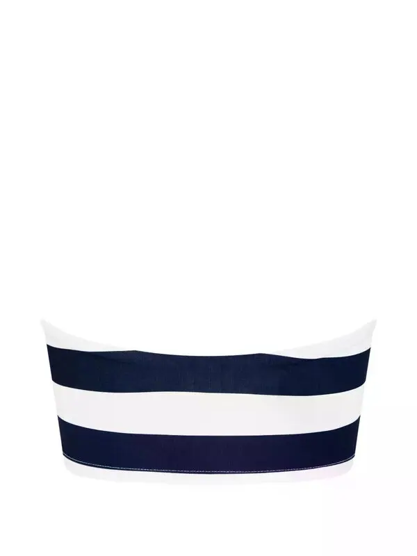 Bondi Born Stella Striped Bandeau Bikini Top - Blue