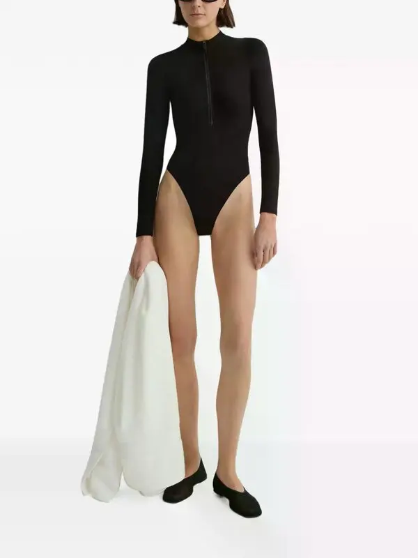 Bondi Born Parker Long-sleeve Zip-front Swimsuit