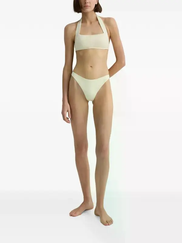 Bondi Born Cara Halter-neck Square-neck Bikini Top - Neutrals