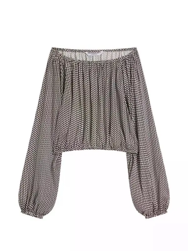 Bondi Born Salema Polka-dot Balloon Sleeve Top - Brown