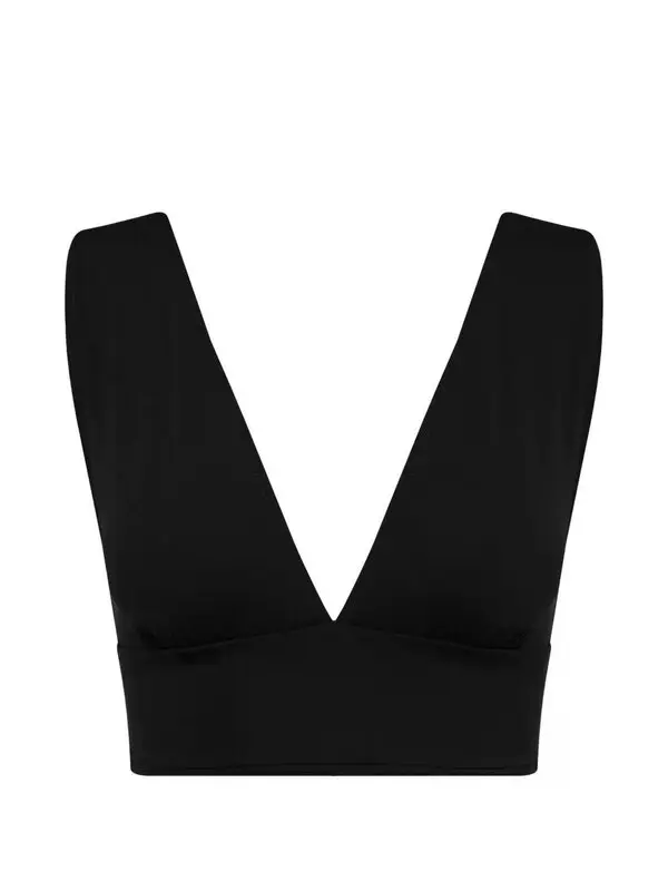 Bondi Born Vicki V-neck Bikini Top - Black