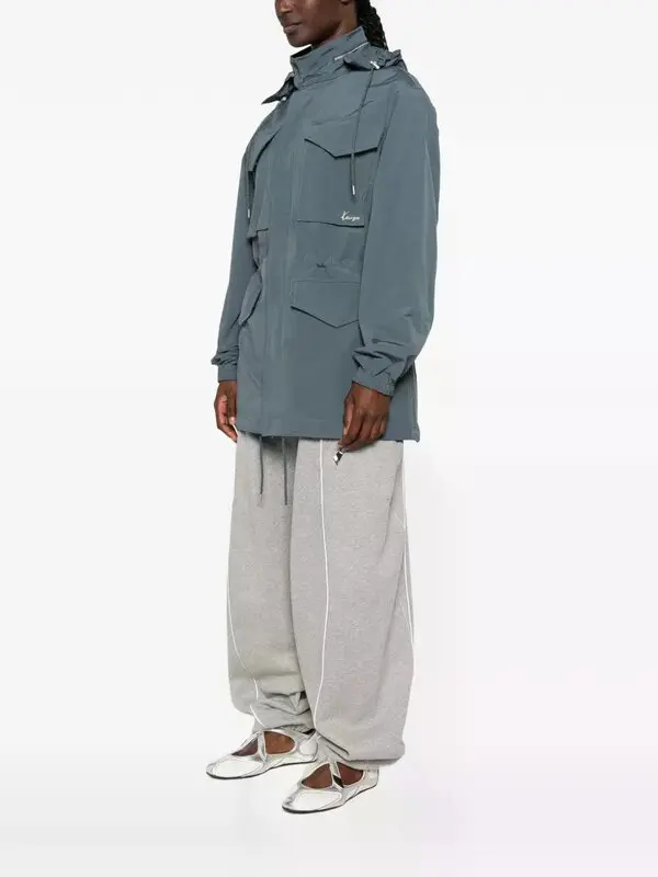 Kenzo Drawstring Hem Hooded Parka Coat