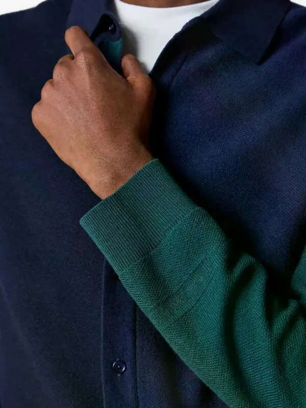 Paul Smith Colour-block Button-up Knitted Shirt